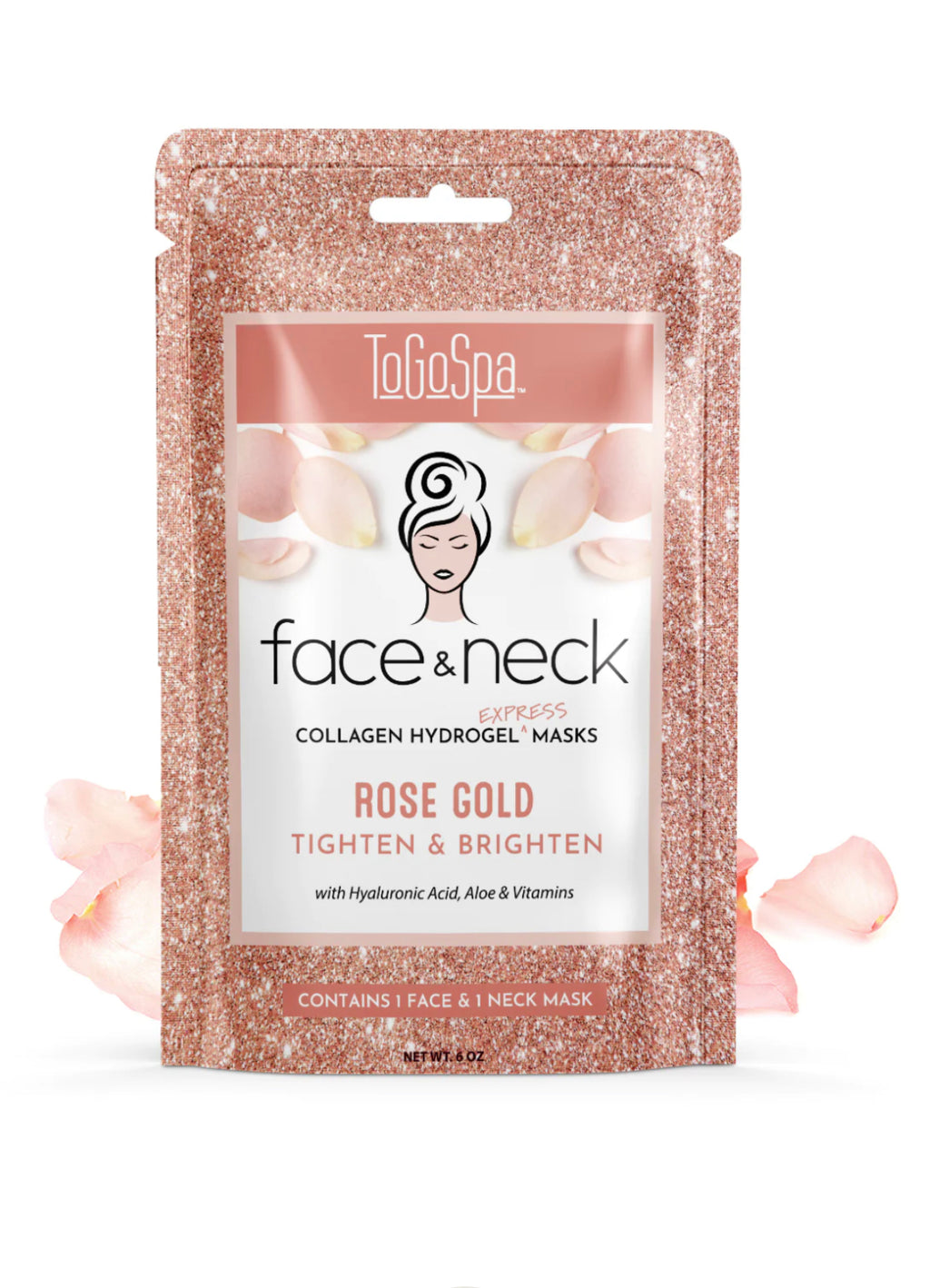 Rose Gold Face & Neck Collagen Hydrogel Express Masks – Grace & Grit ...