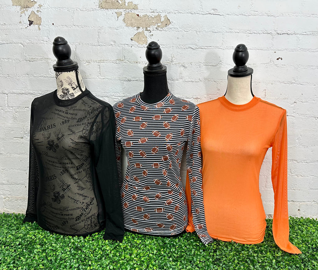 Long Sleeve Mesh Layering Shirts – Grace & Grit Boutique